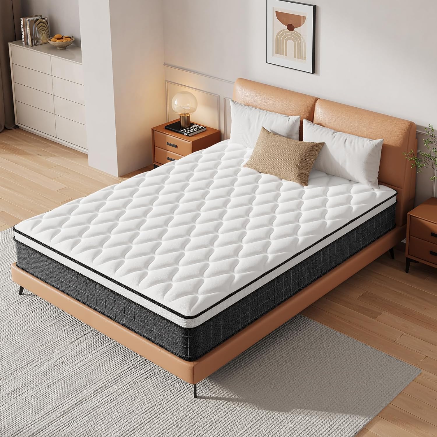 10/12 Inch Fiberglass-Free Hybrid Mattress in a Box | Olilawn